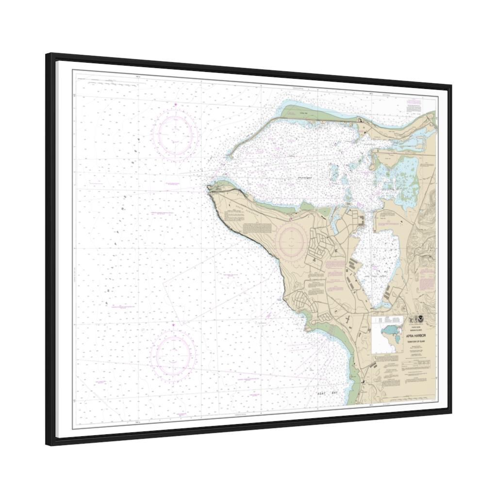 Mariana Islands Apra Harbor, Guam Nautical Chart 81054 - Floating Frame ...