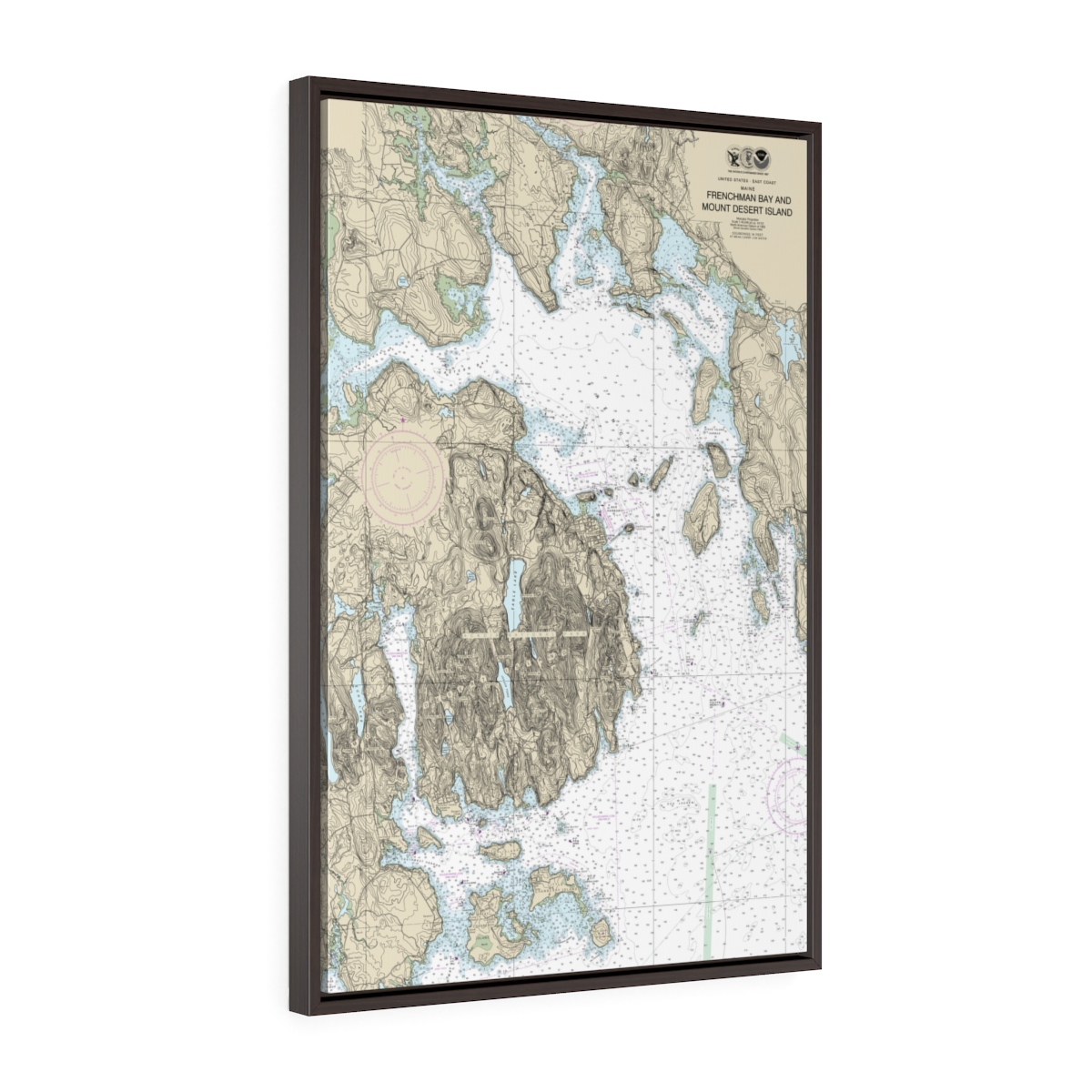 Puget Sound Framed Wrapped Canvas Nautical Chart 18440 · Chart Mugs