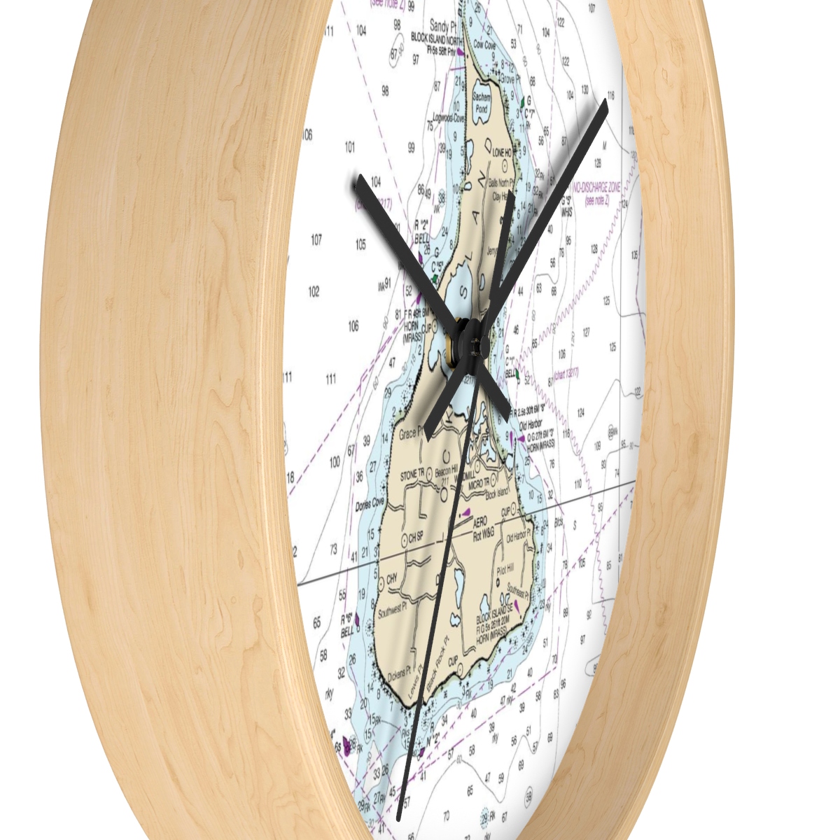 Vinalhaven Island Wall Clock - Nautical Chart · Chart Mugs