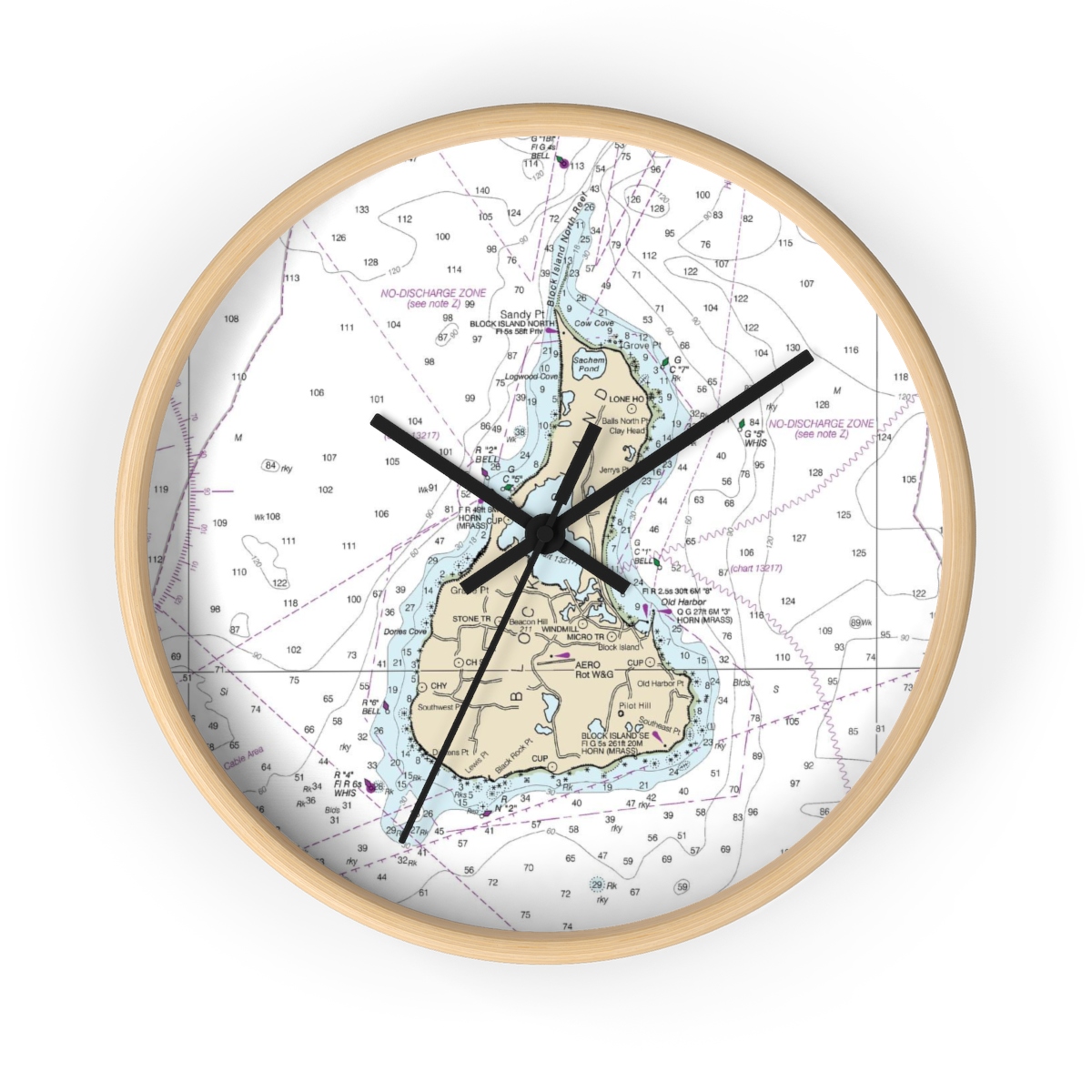 Vinalhaven Island Wall Clock - Nautical Chart · Chart Mugs