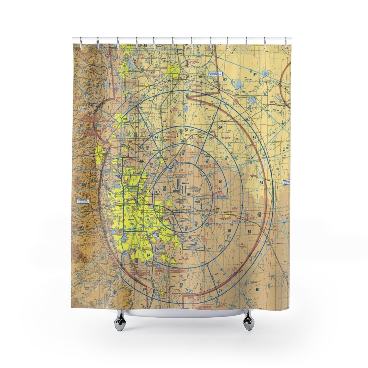 Denver International Sectional Aeronautical Chart Shower Curtains ...