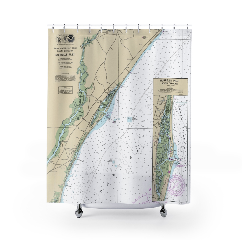 Murrells Inlet Nautical Chart Shower Curtains · Chart Mugs