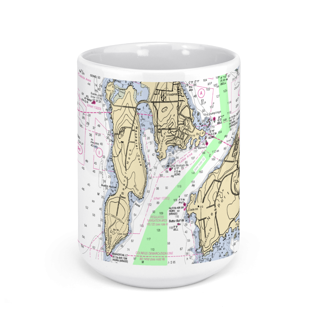 Newport, RI, USA NOAA Nautical Charts Chart Mug · Chart Mugs