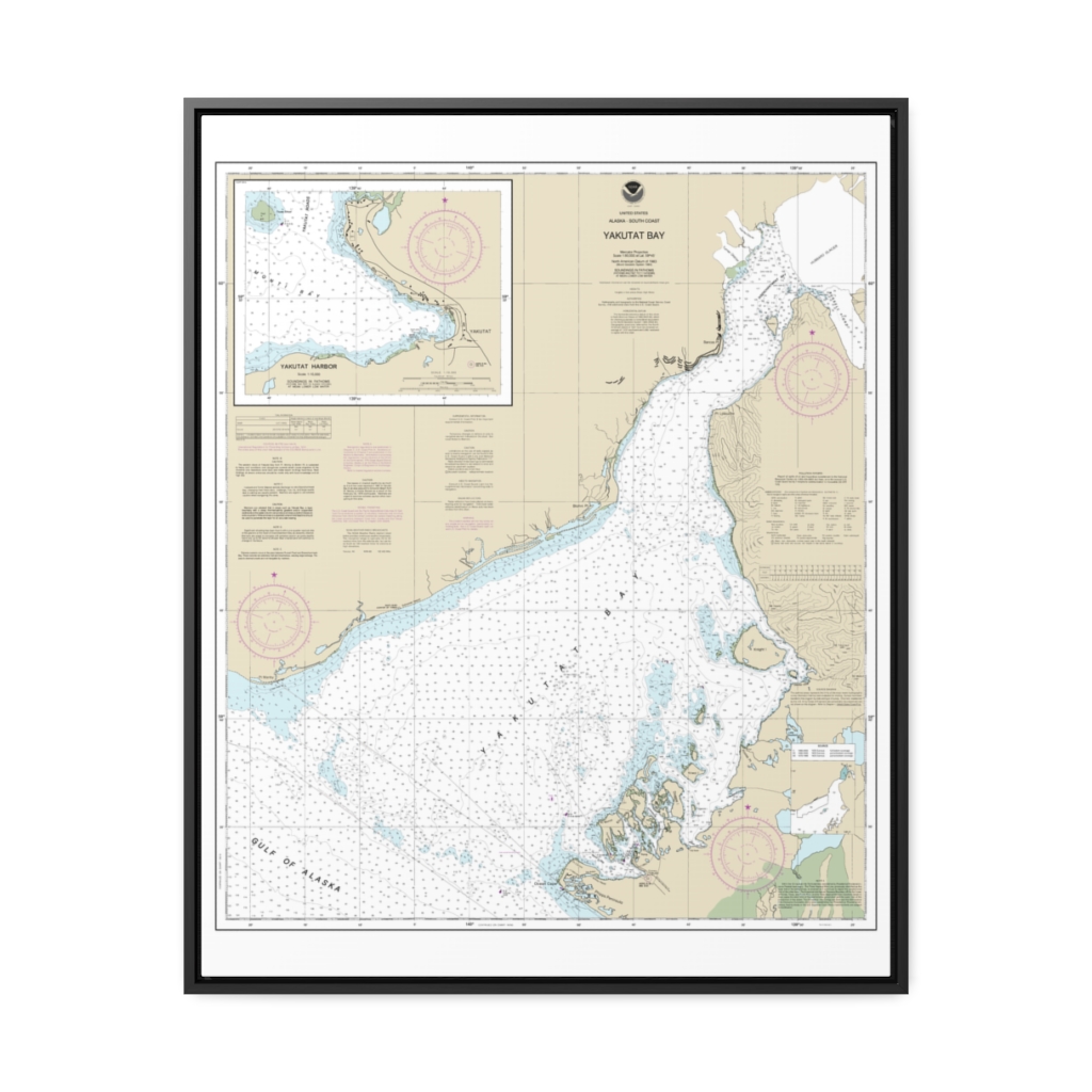 Yakutat Bay;Yakutat Harbor Nautical Chart 16761 - Floating Frame Canvas ...